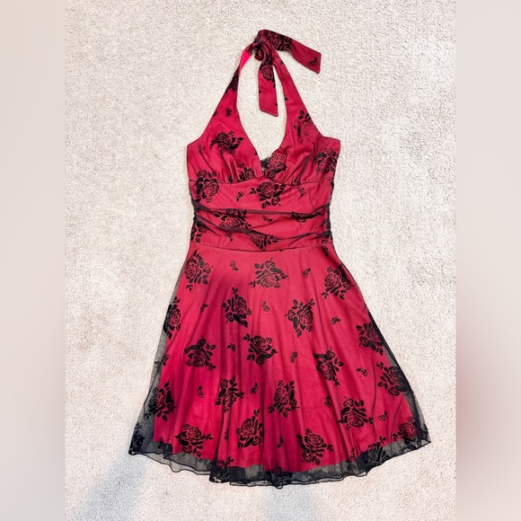 Ruby Rox | Dresses | Ruby Rox Gothic Rose Halter Dress Red Black ...